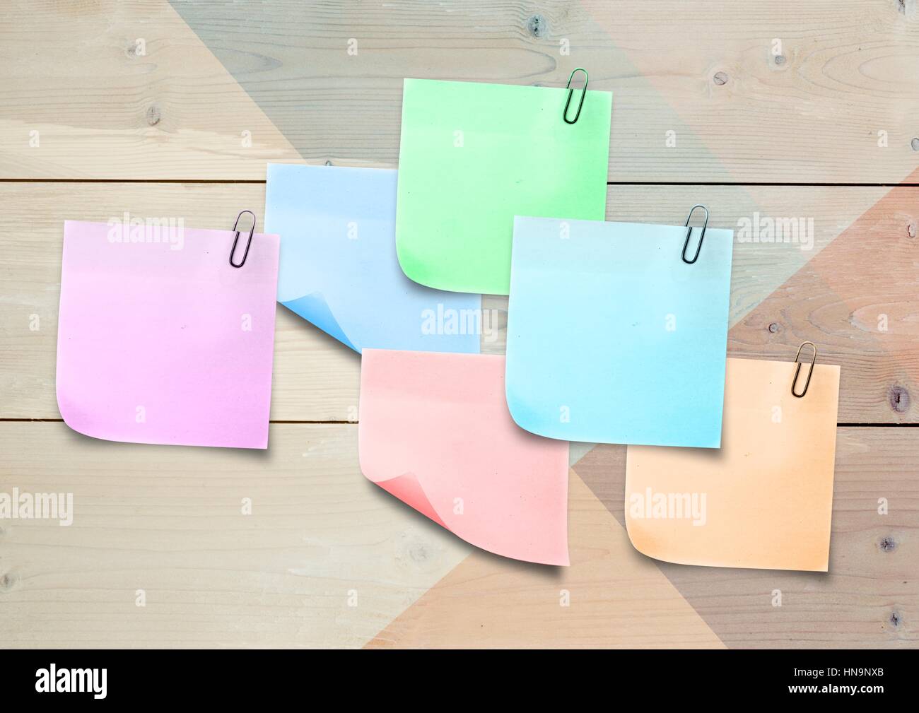 Digital composite of Sticky Notes against a wood background Stock Photo ...