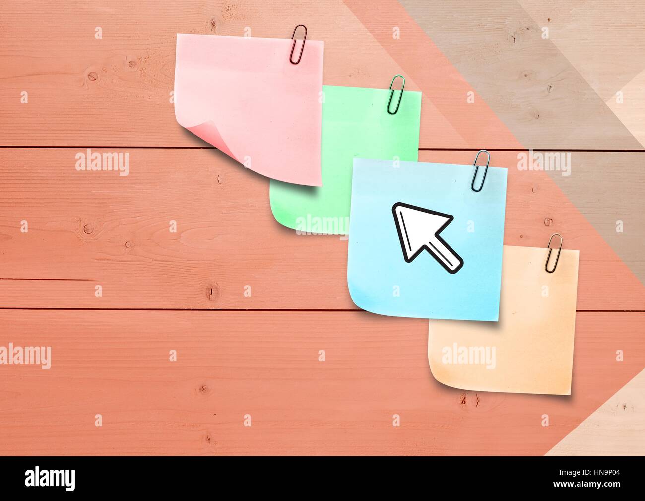 Digital composite of colored Sticky Note Arrow Icon Stock Photo - Alamy
