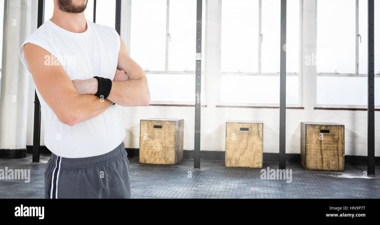 Digital composite of Fitness man Torso in a gym Stock Photo - Alamy