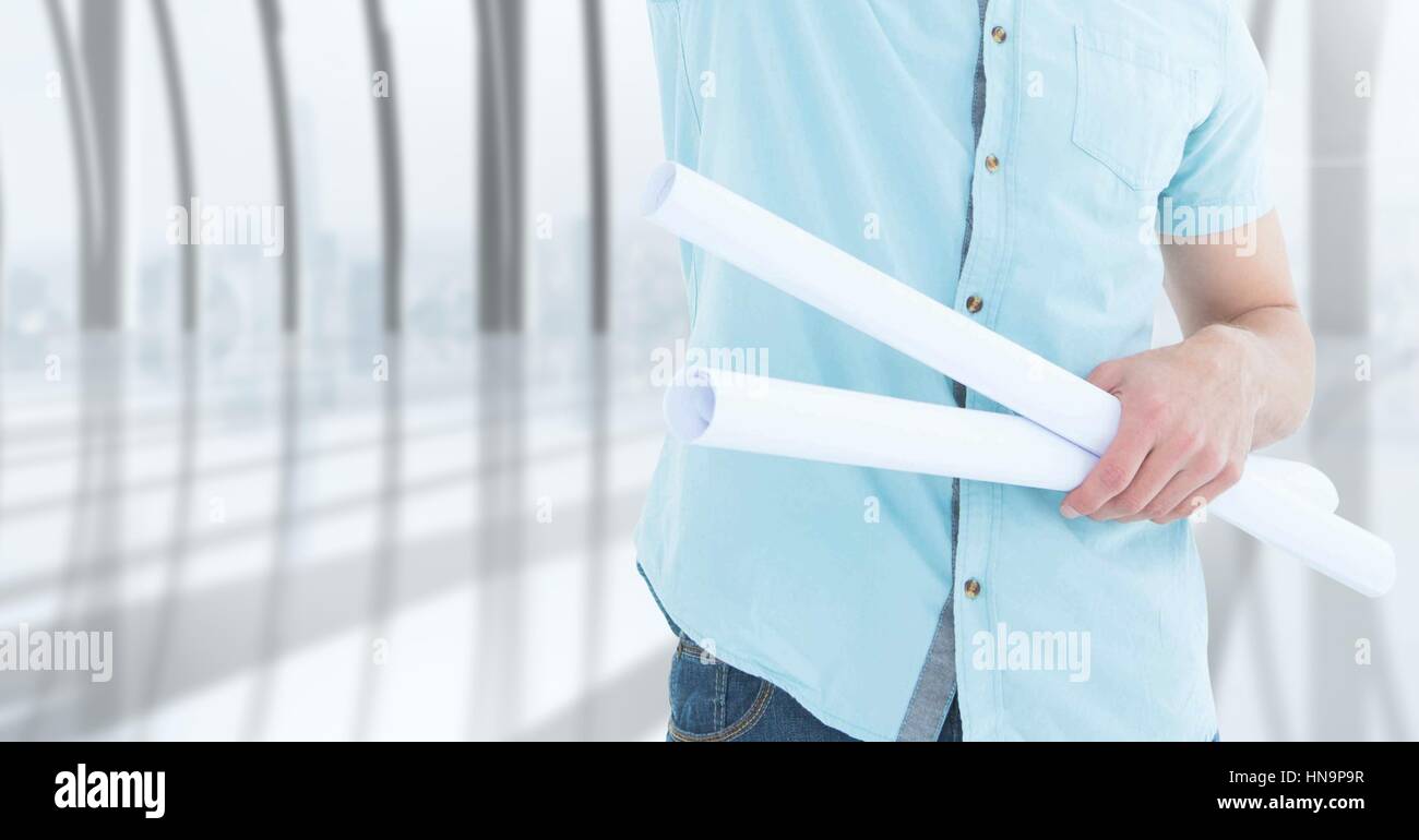 Digital composite of Architect Torso holding plans Stock Photo - Alamy Digital composite of Architect Torso holding plans Stock Photo - Alamy