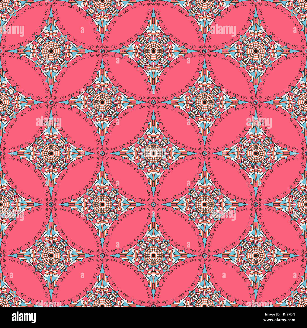 Vector seamless pattern. Colorful ethnic ornament. Arabesque style ...