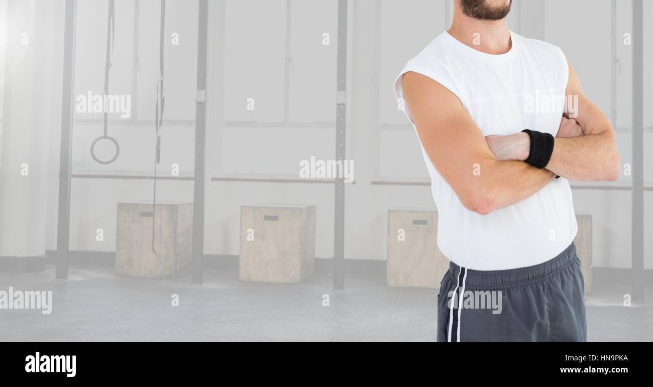Digital composite of Fitness man Torso in a gym Stock Photo - Alamy