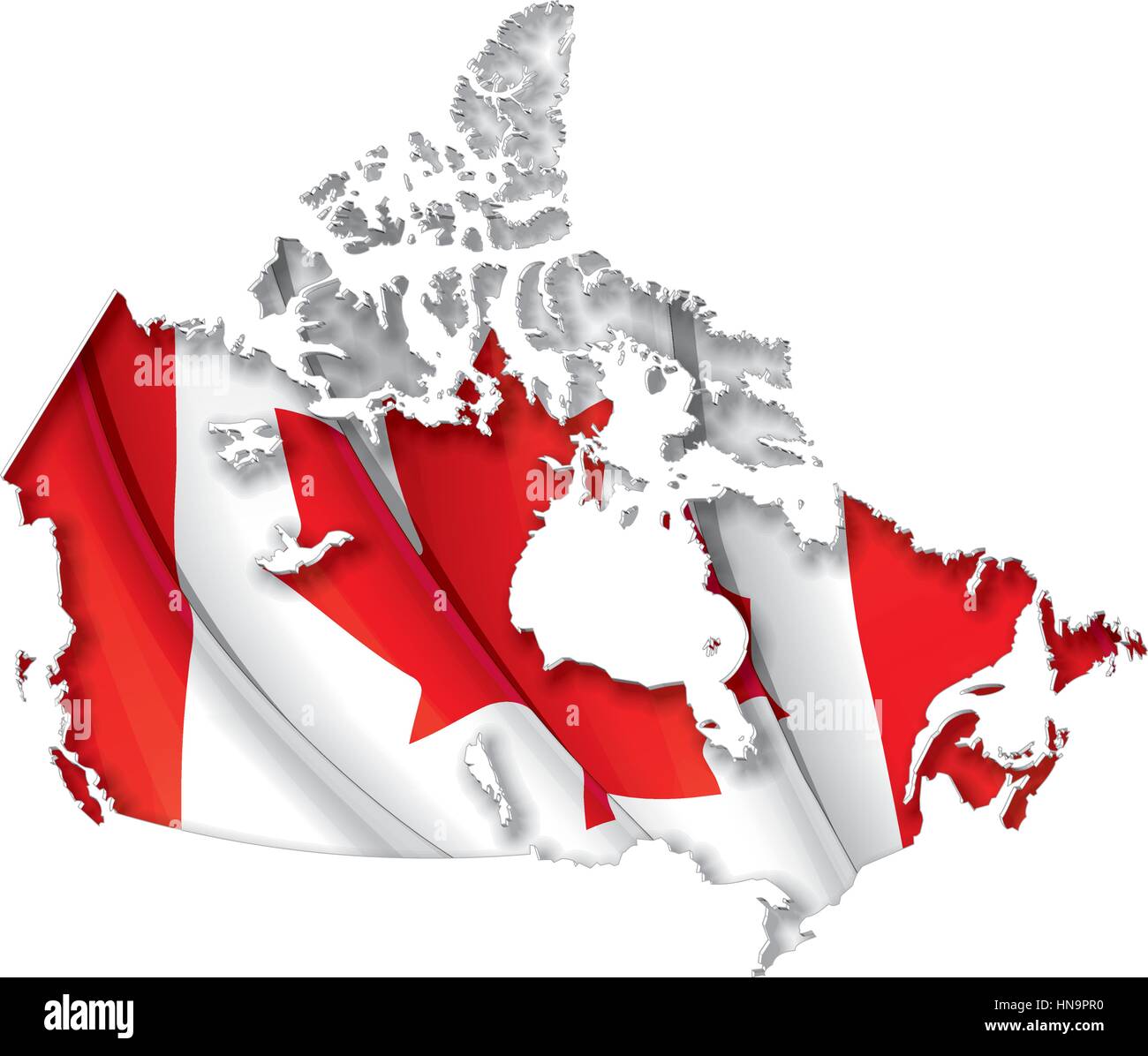 Canadian map cut out highly detailed hi-res stock photography and ...