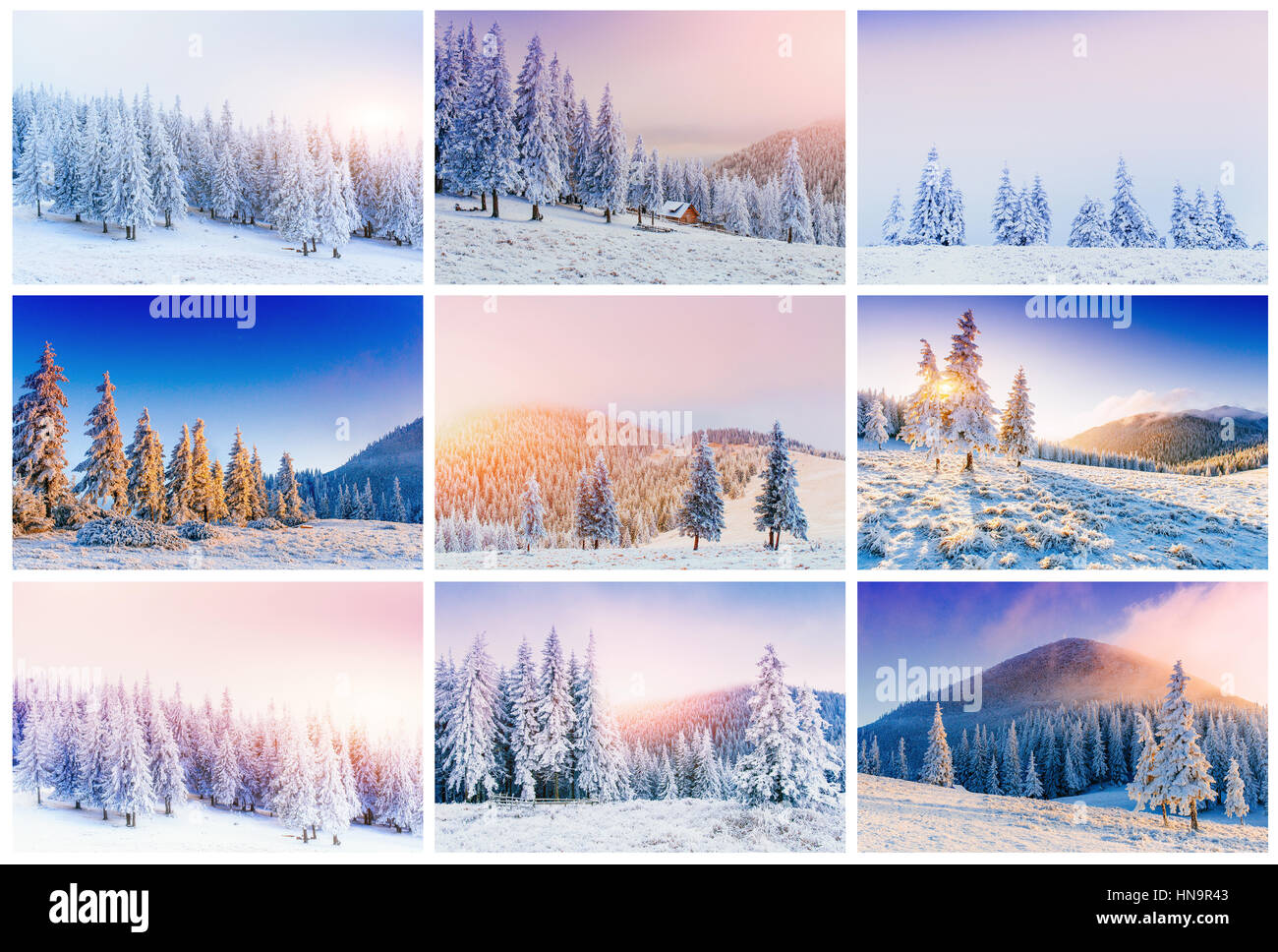 Comfortable houses at sunset Stock Photo - Alamy