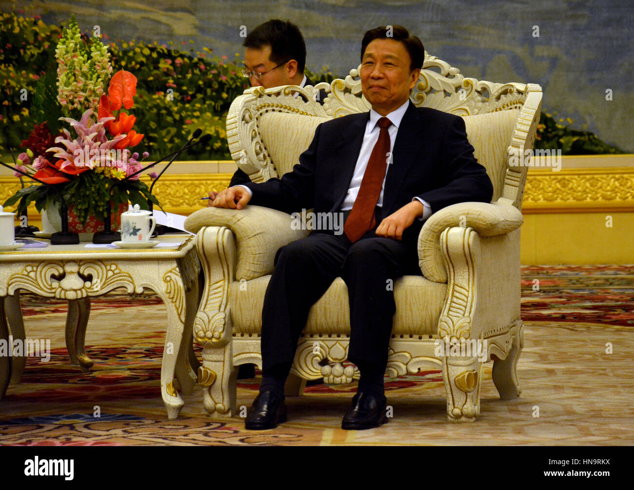 Beijing, China. December 15th 2016: Chinese Vice President Li Yuanchao during the meeting Stock ...