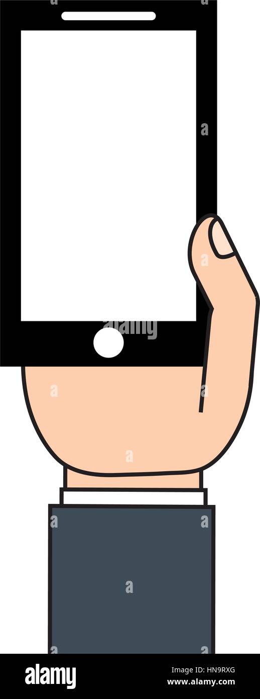 mobile phone in hand gadget smart Stock Vector Image & Art - Alamy