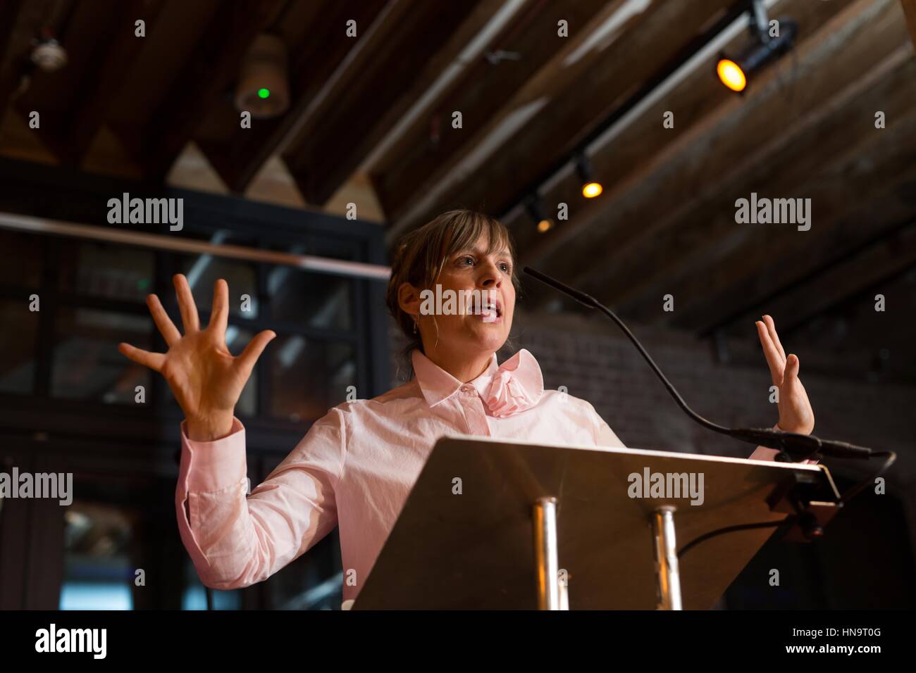 Mel Giedroyc speaks at the launch of Tunnel: The Archaeology of ...