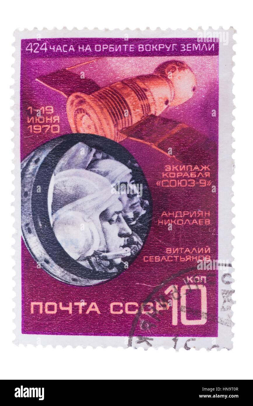 USSR - Add, stamps, seals in the shows ekipazh karabl Soyu Stock Photo ...
