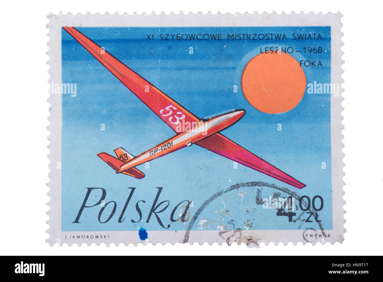 Lodz, Poland, circa 1968 a stamp printed in shows glider Stock Photo ...
