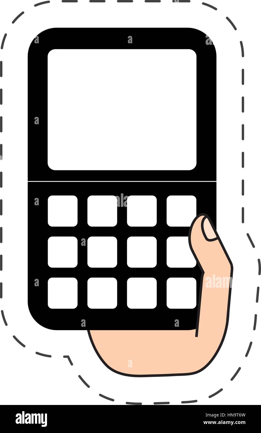 hand holding smartphone-cut line Stock Vector Image & Art - Alamy