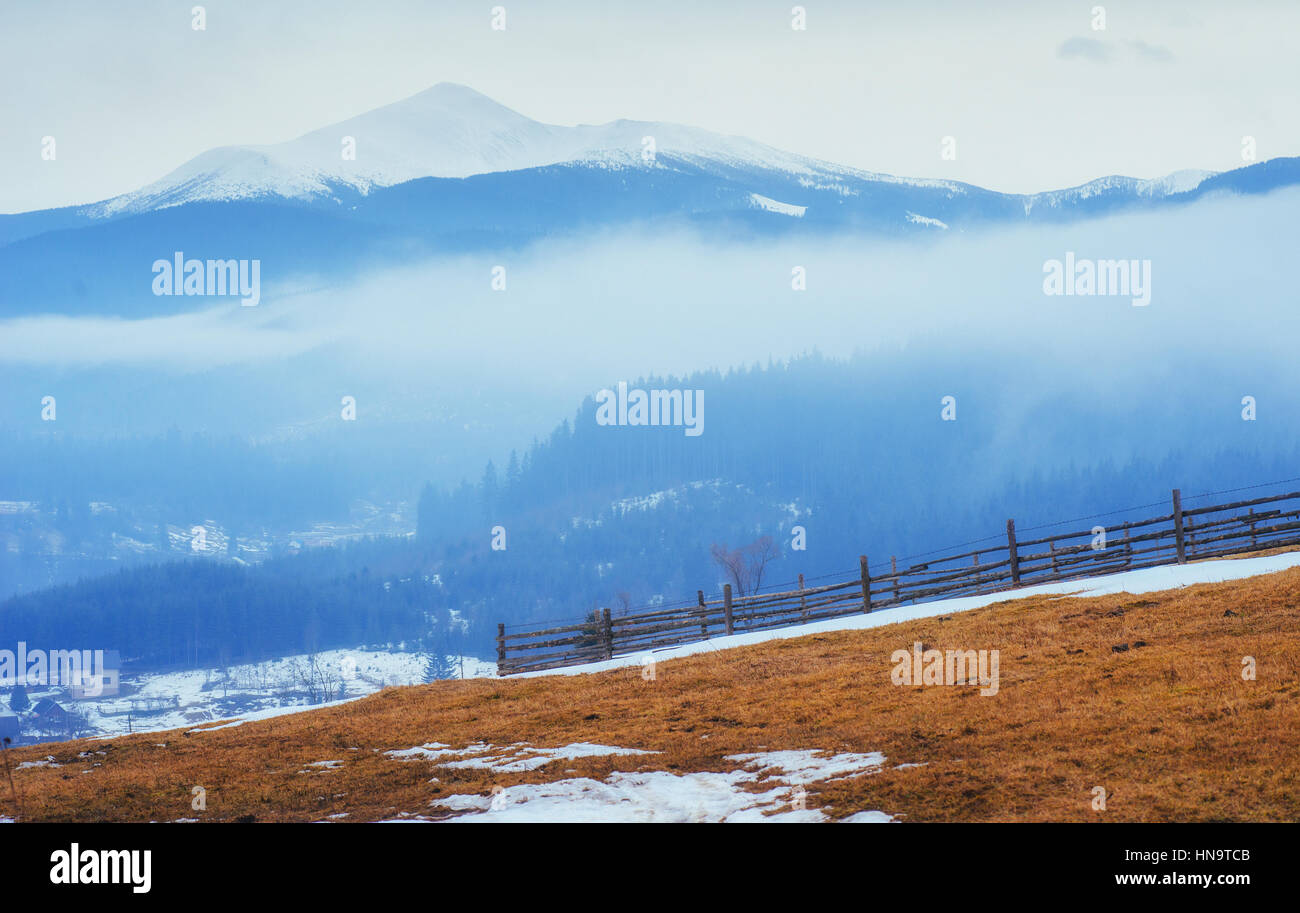 the beginning of spring in the mountains Stock Photo - Alamy
