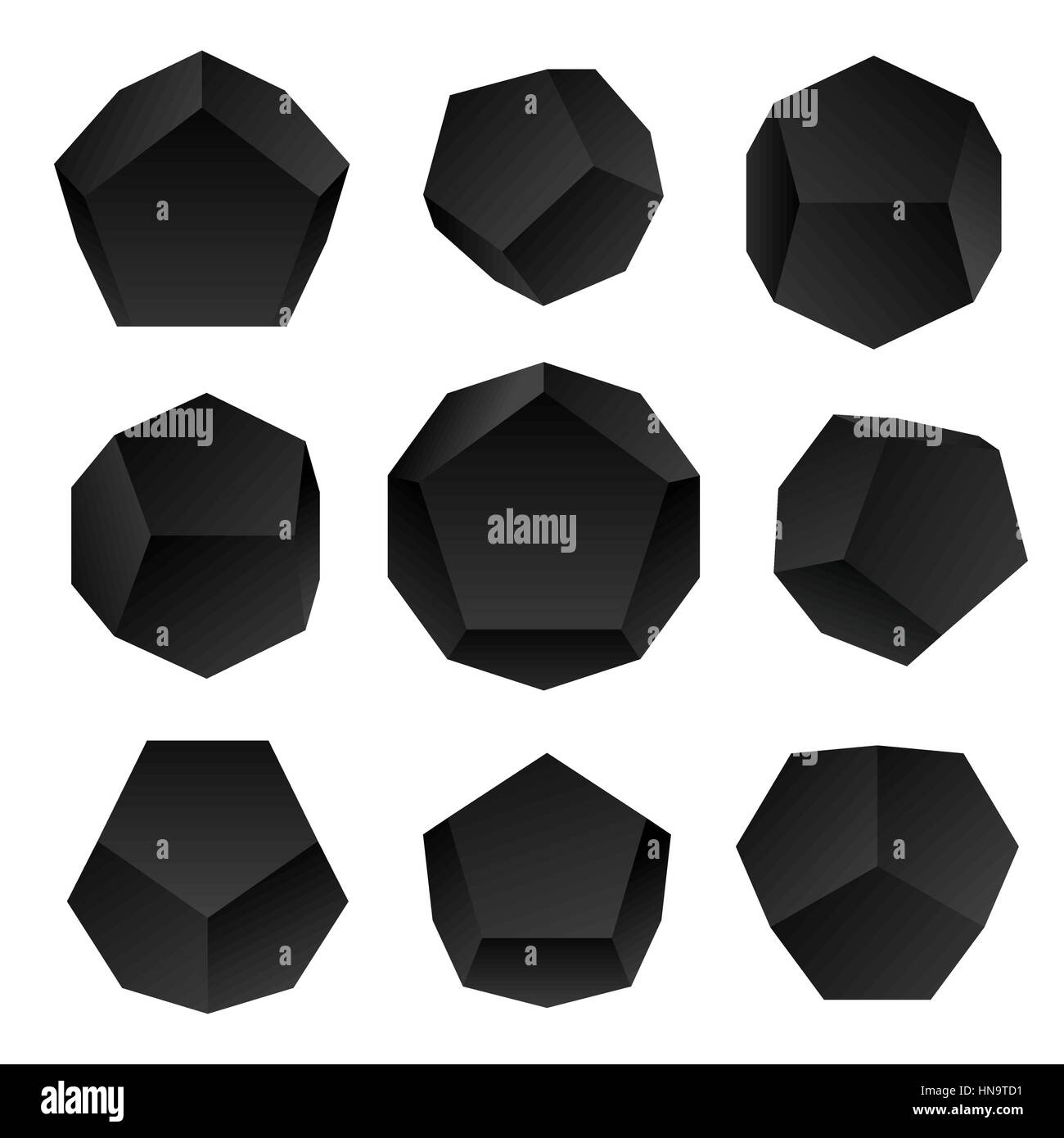 vector gradient black color various angles dodecahedrons decoration ...