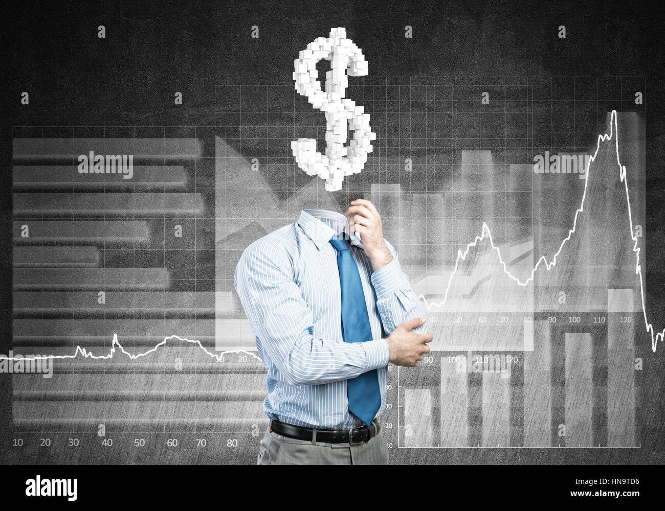 Faceless businessman with dollar sign instead of head Stock Photo - Alamy