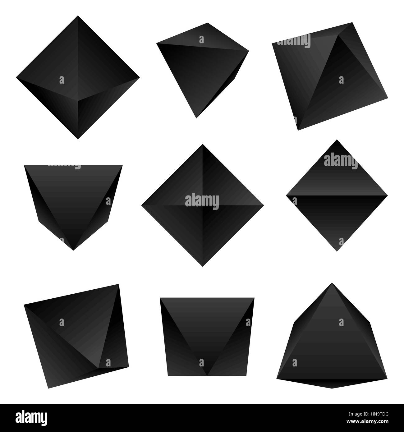 vector gradient black color various angles octahedrons decoration ...