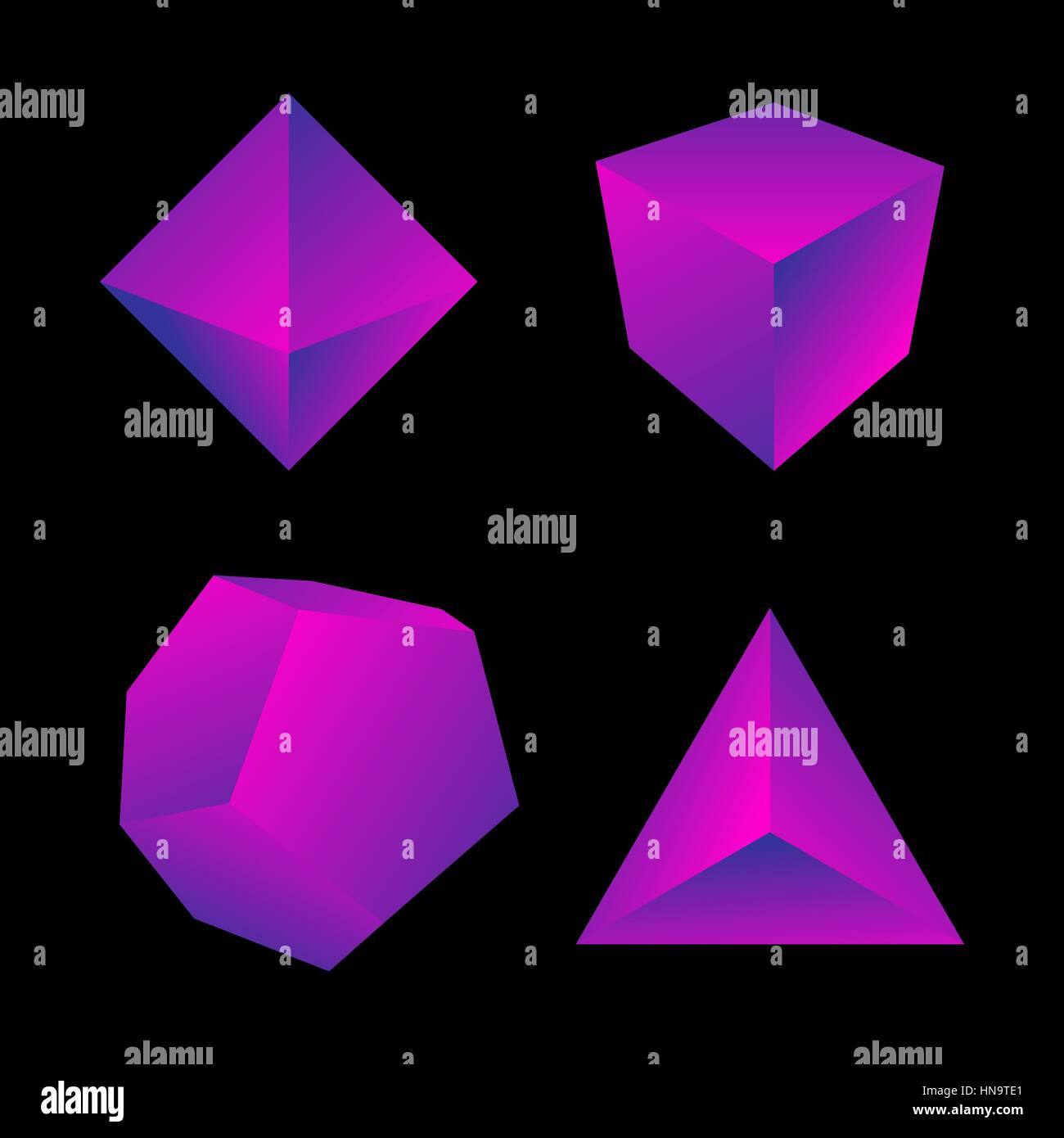 vector pink violet gradient color various angles polyhedrons decoration ...