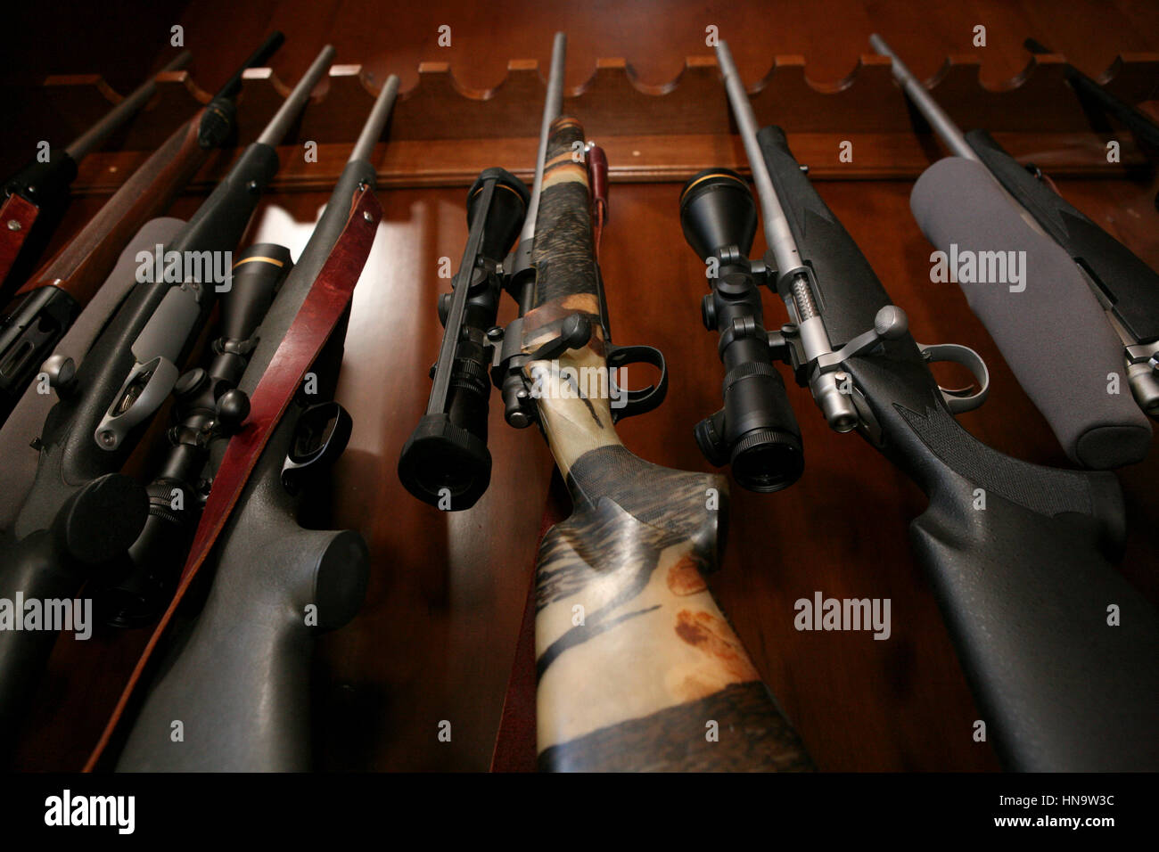 Rifles in a Row Stock Photo - Alamy