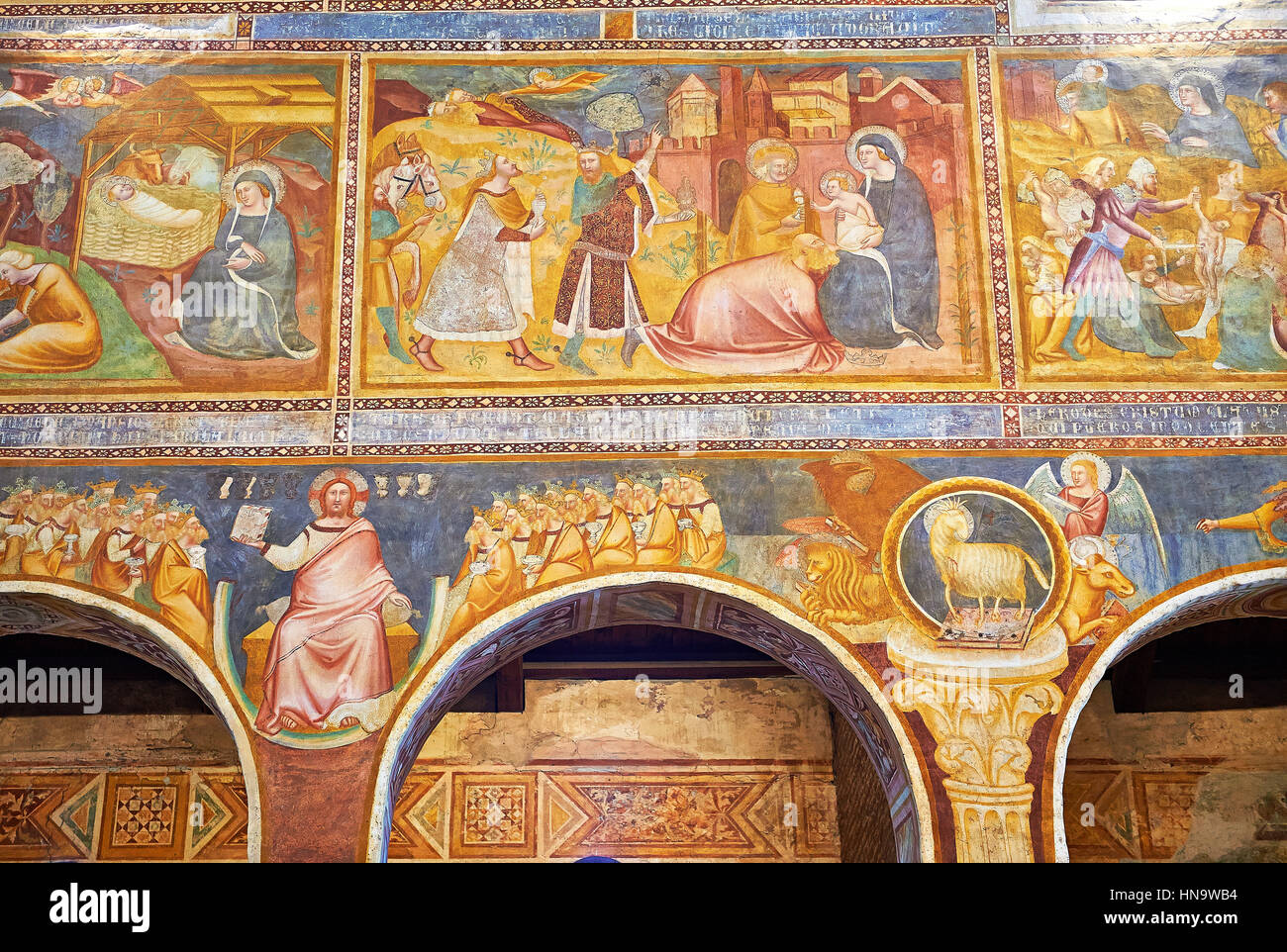 Early Renaissance frescoes by Vitale da Bologna (1309 — 1369) of Christ ...