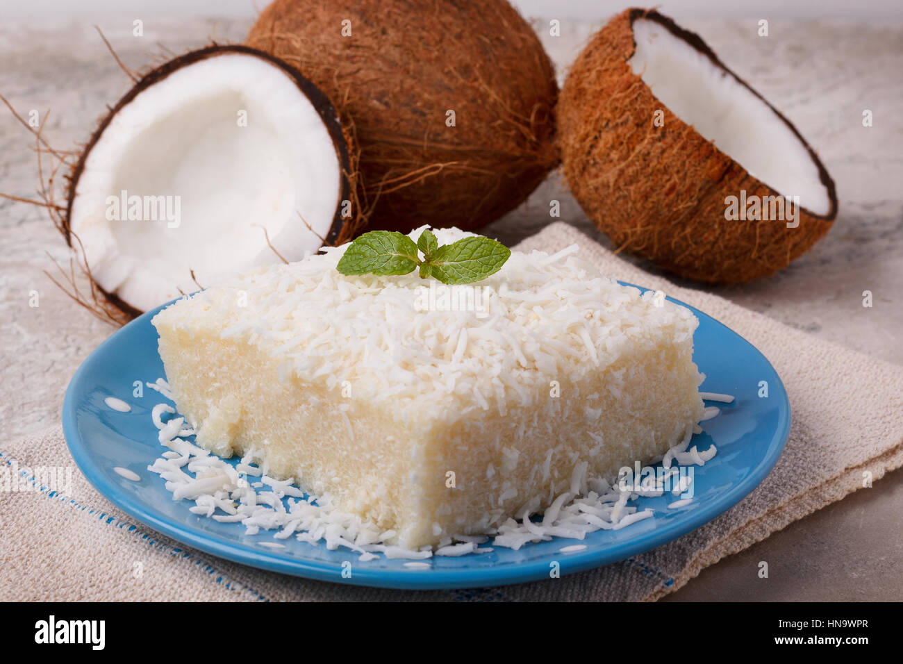 Brazilian traditional dessert: sweet couscous (tapioca) pudding (cuscuz ...