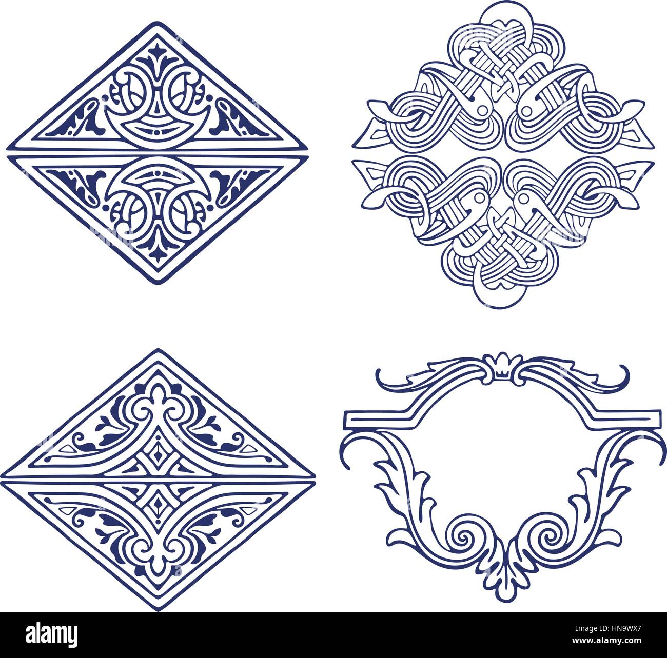 Vintage swirling pattern retro Cut Out Stock Images & Pictures - Alamy