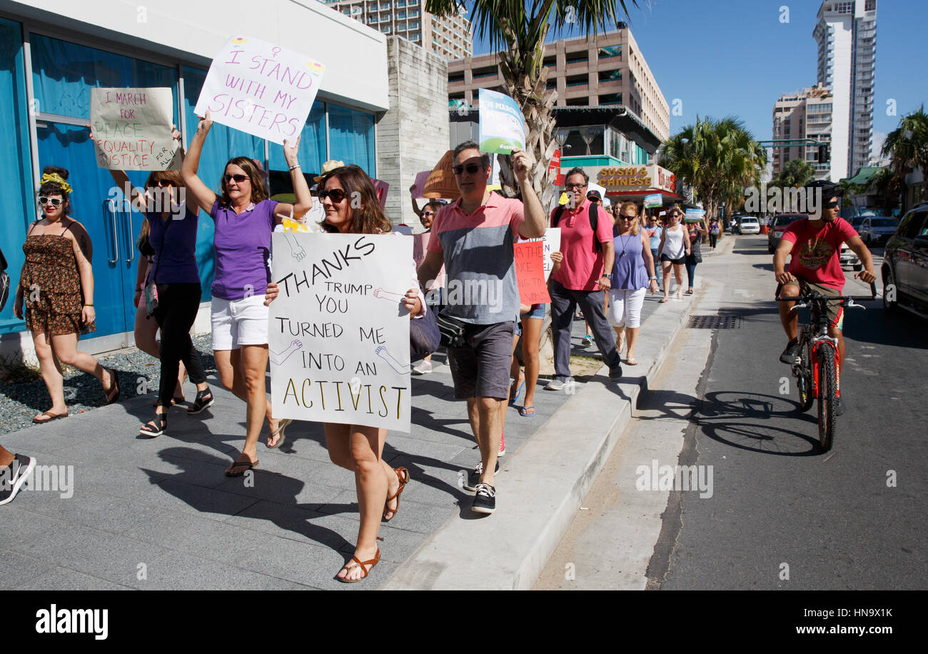 January 21, 2017 Women's March in protest of US President Trump in San ...