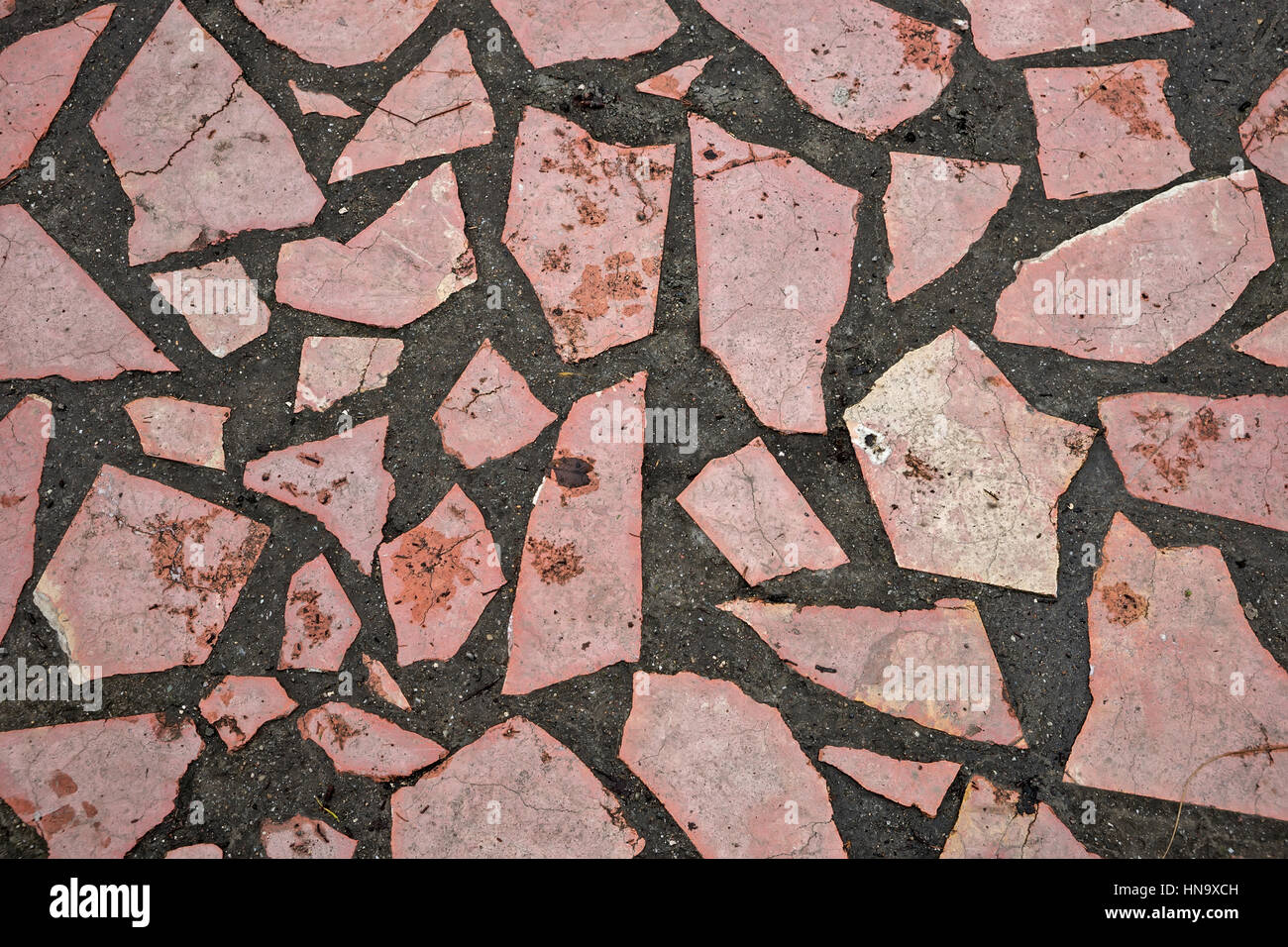 Walking trail paved with scraps of marble Stock Photo - Alamy