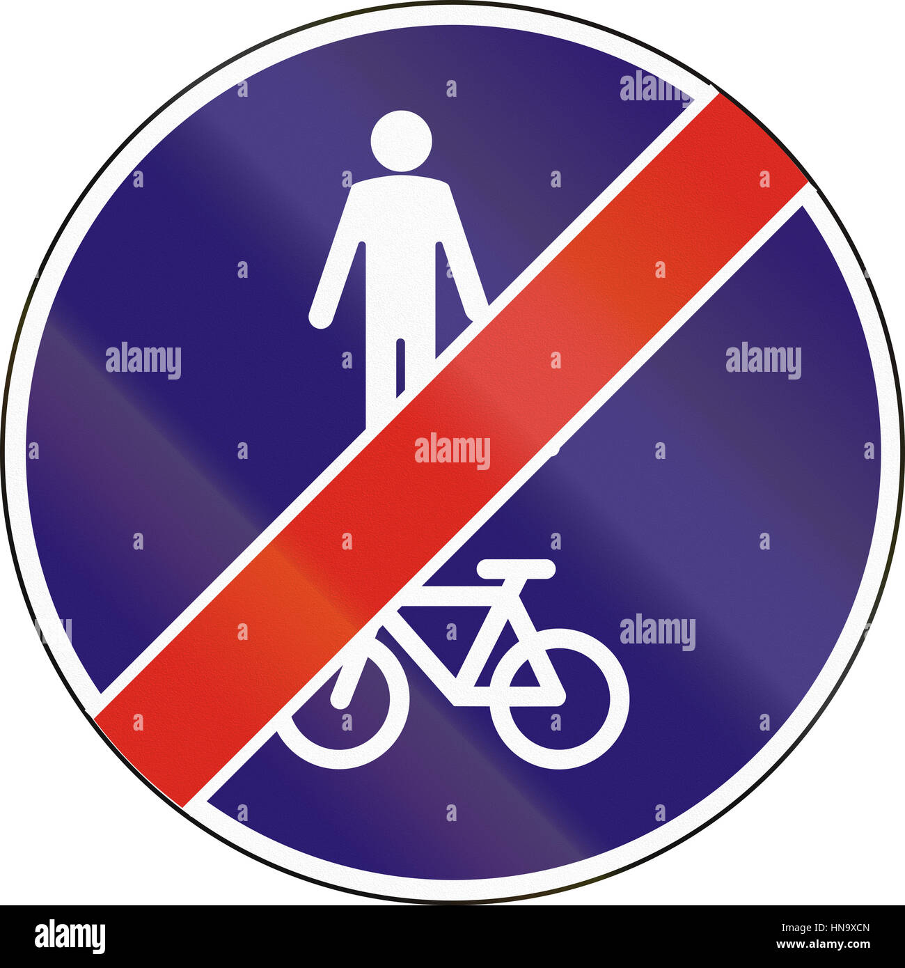 Road sign used in Hungary - End of shared lane for pedestrians and ...