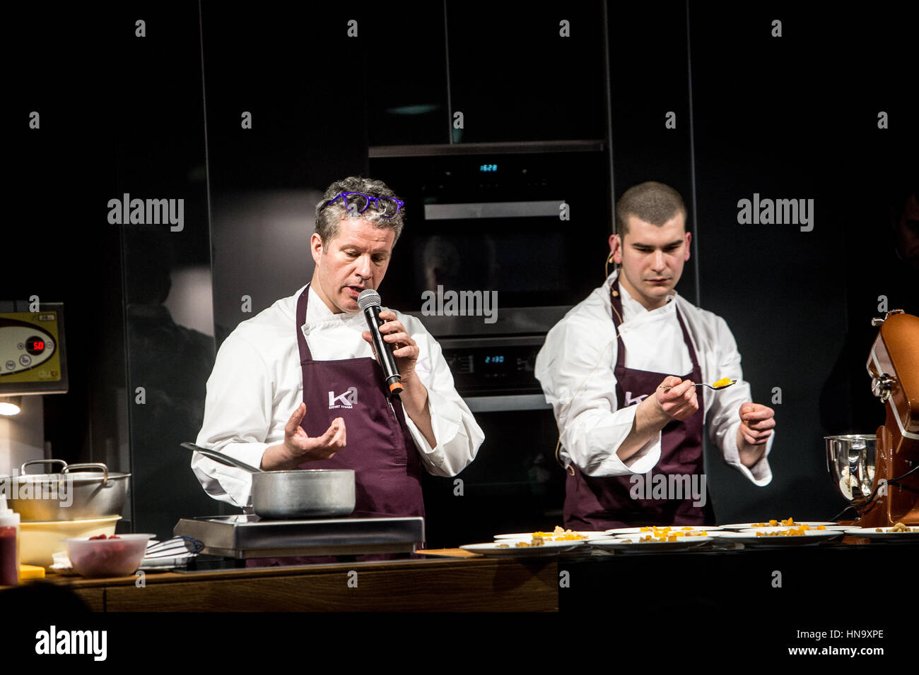 Milan, Italy. 09th Feb, 2017. Ernst Knam show cooking at Salon du ...