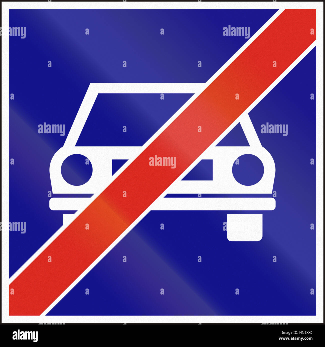 Hungarian regulatory road sign - End of main highway Stock Photo - Alamy
