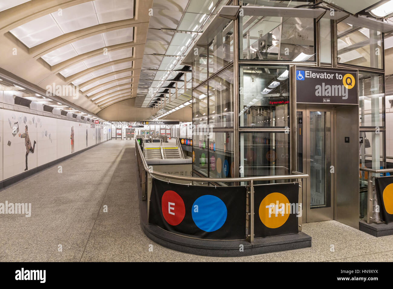 February 5, 2017: An elevator in the 72nd Street concourse of the new ...