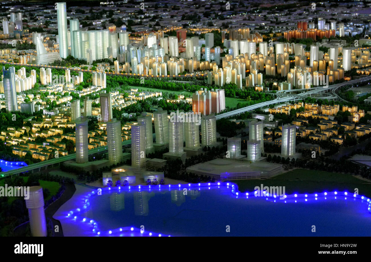 Model of a city architecture, buildings and park model Stock Photo - Alamy