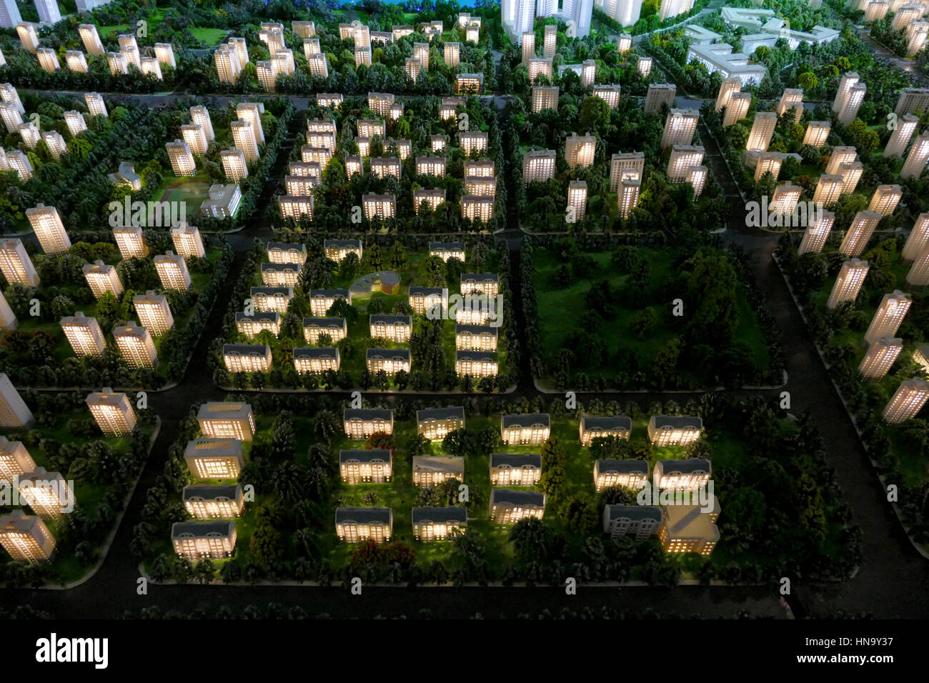 Model of a city architecture, buildings and park model Stock Photo - Alamy