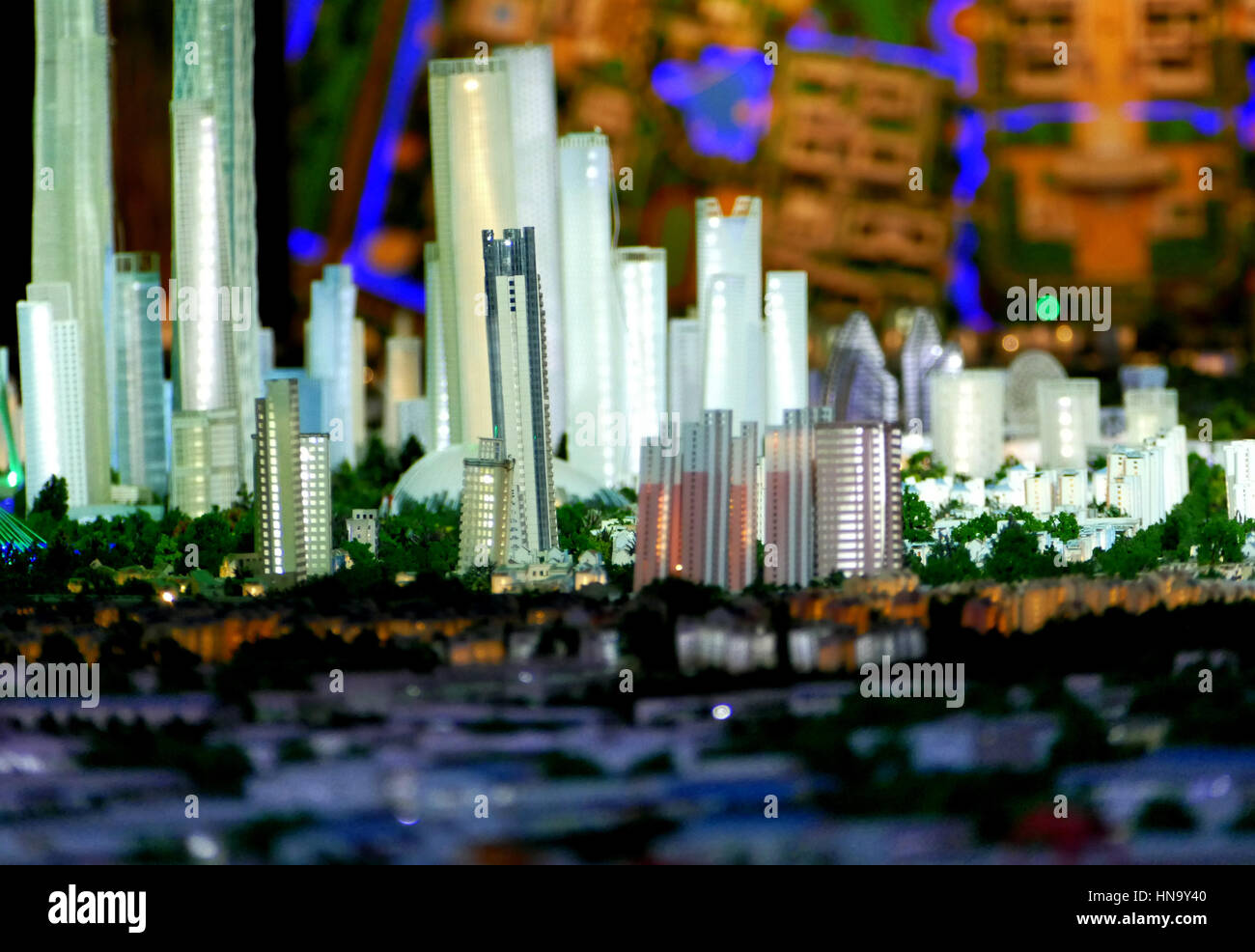 Model of a city architecture, buildings and park model Stock Photo - Alamy