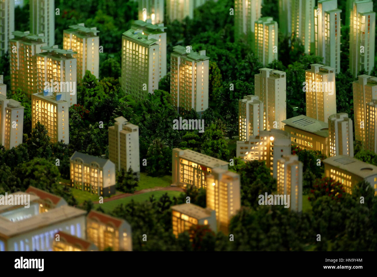 Model of a city architecture, buildings and park model Stock Photo - Alamy