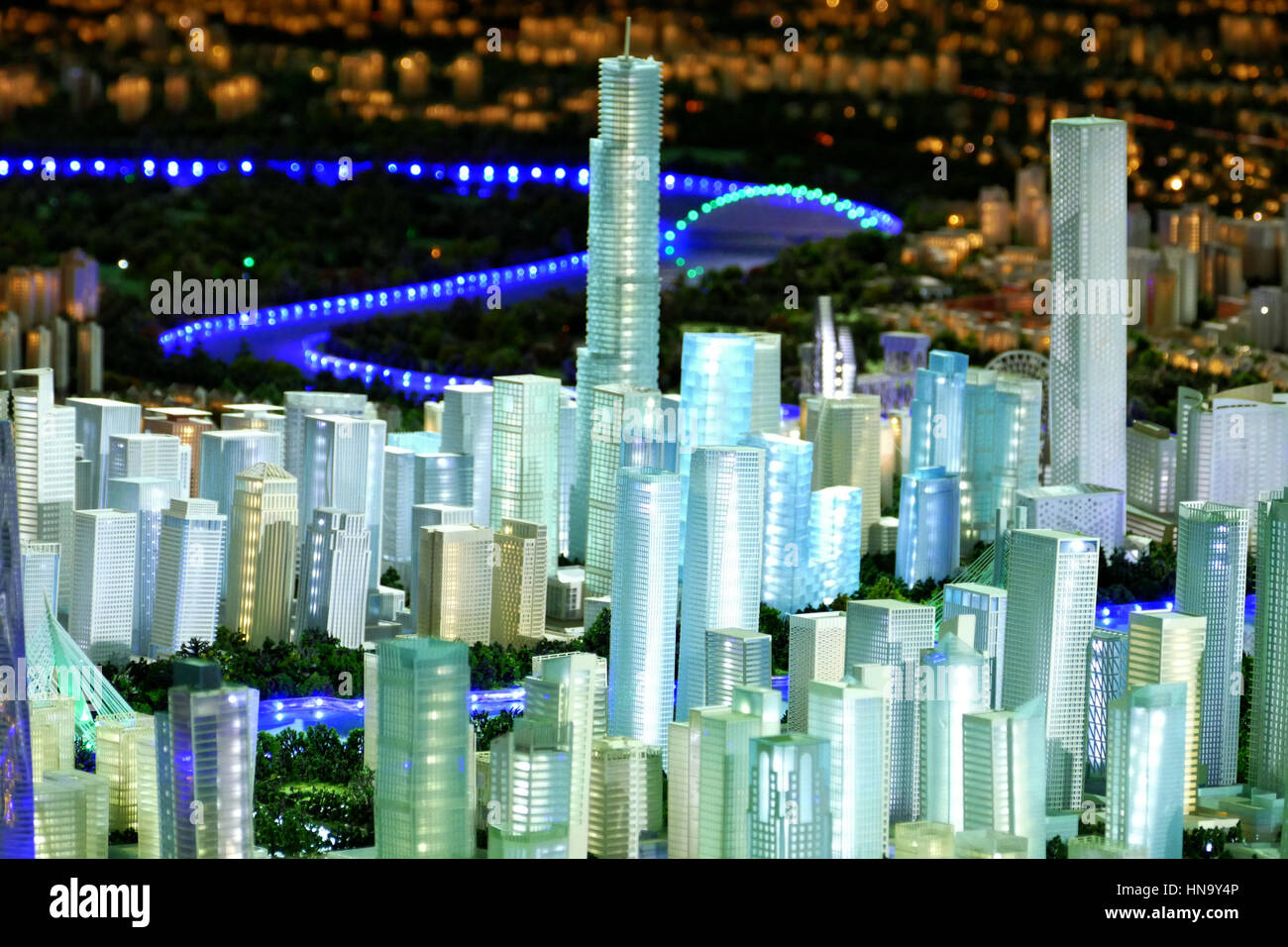Model of a city architecture, buildings and park model Stock Photo - Alamy
