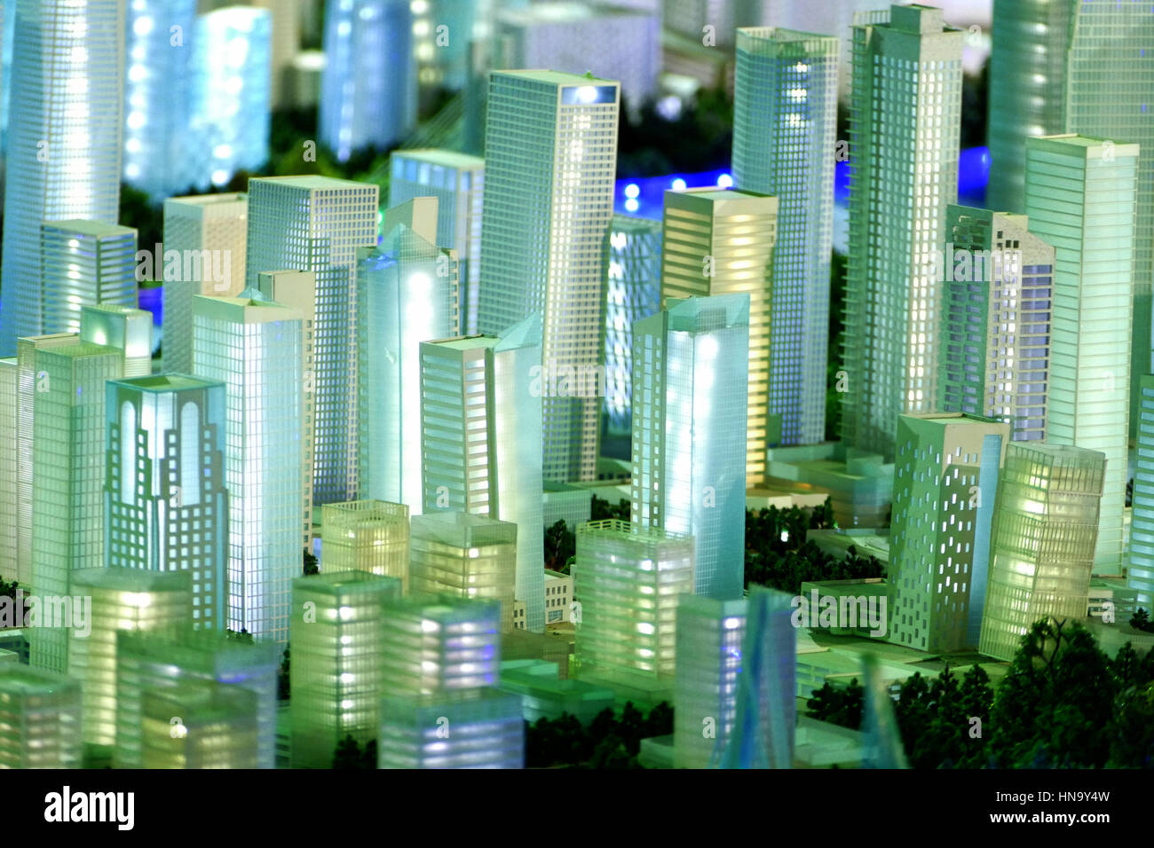 Model of a city architecture, buildings and park model Stock Photo - Alamy