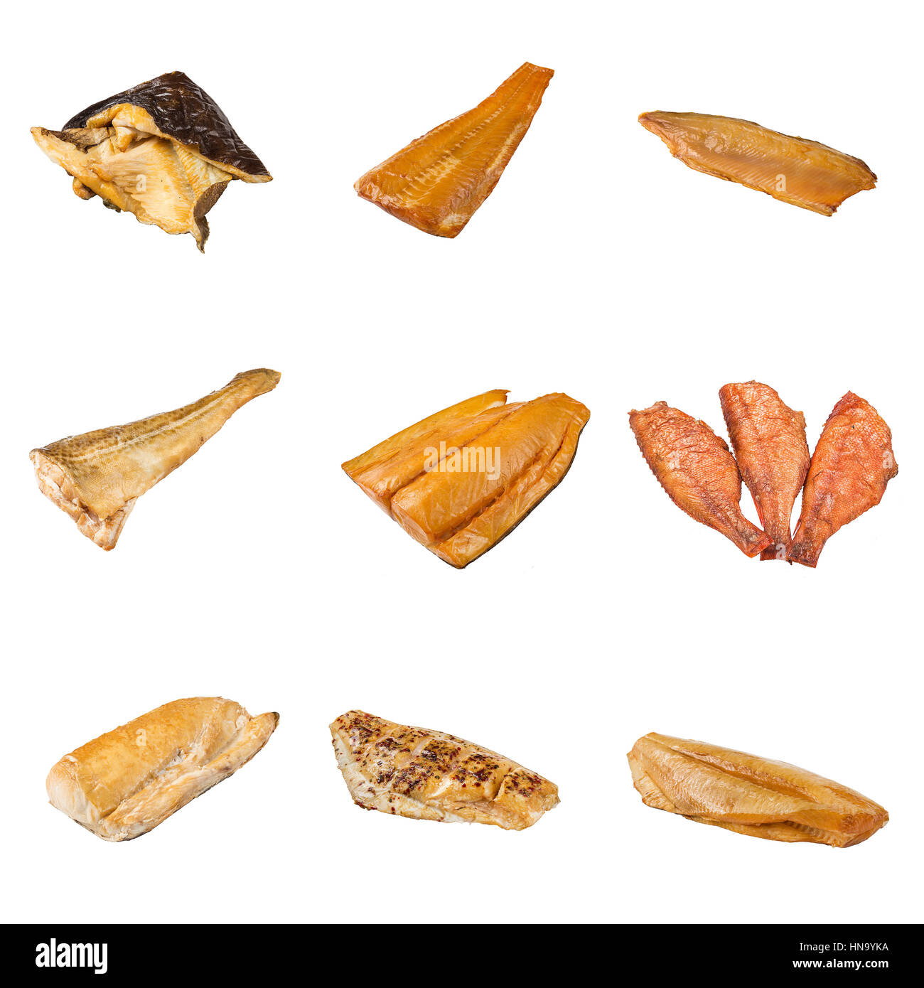 set of a different preserved fish. isolated on white backgound Stock ...