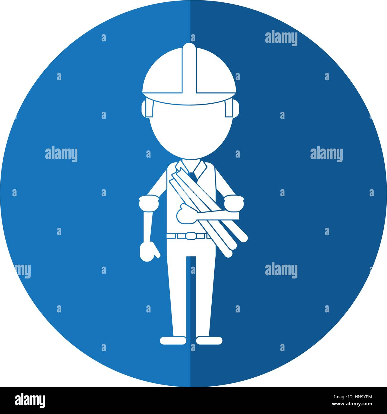 Man with building plans Stock Vector Images - Alamy