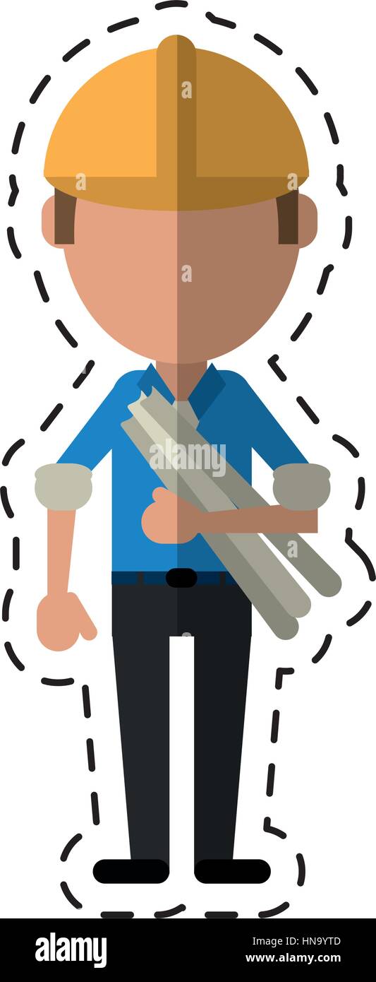 cartoon man building construction plans helmet Stock Vector Image & Art ...