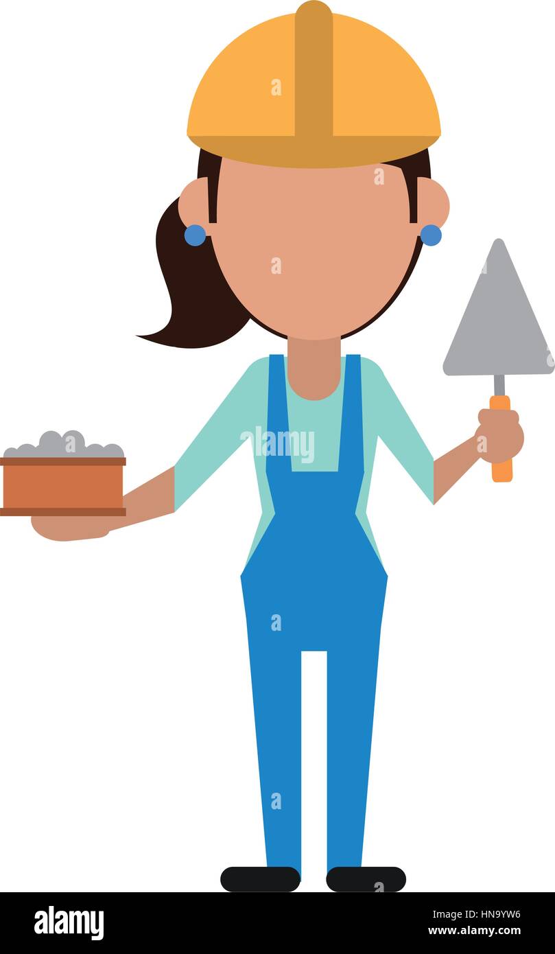 Female bricklayer Stock Vector Images - Alamy