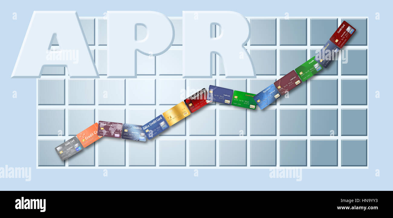 The rising annual percentage rate (APR) is illustrated with credit ...