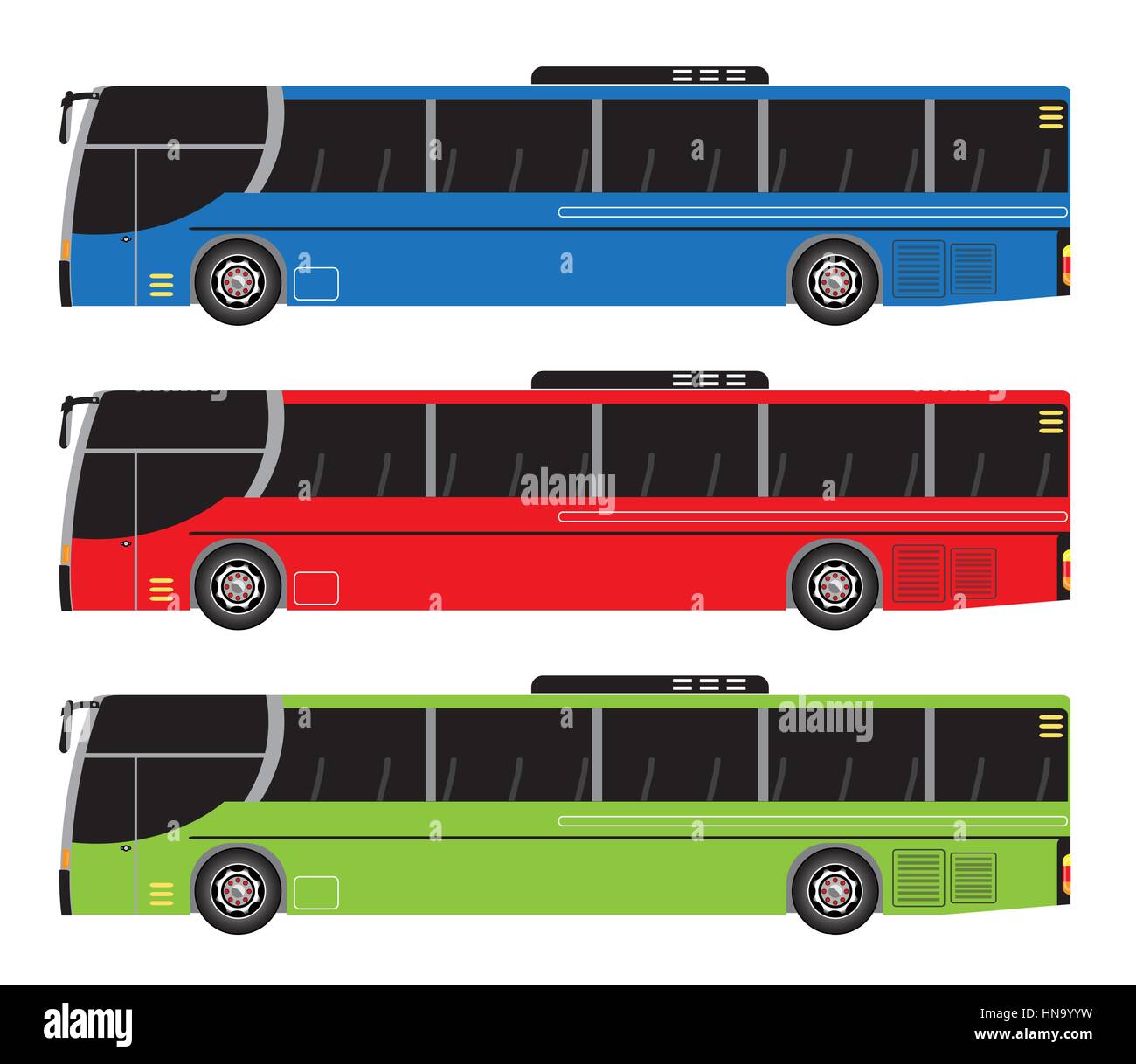 Set of City Bus vector isolated on white background Stock Vector Image ...