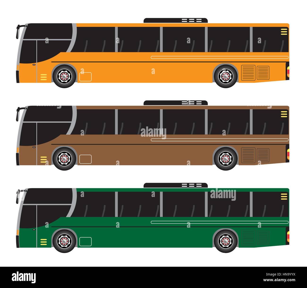 Set of City Bus vector isolated on white background Stock Vector Image ...
