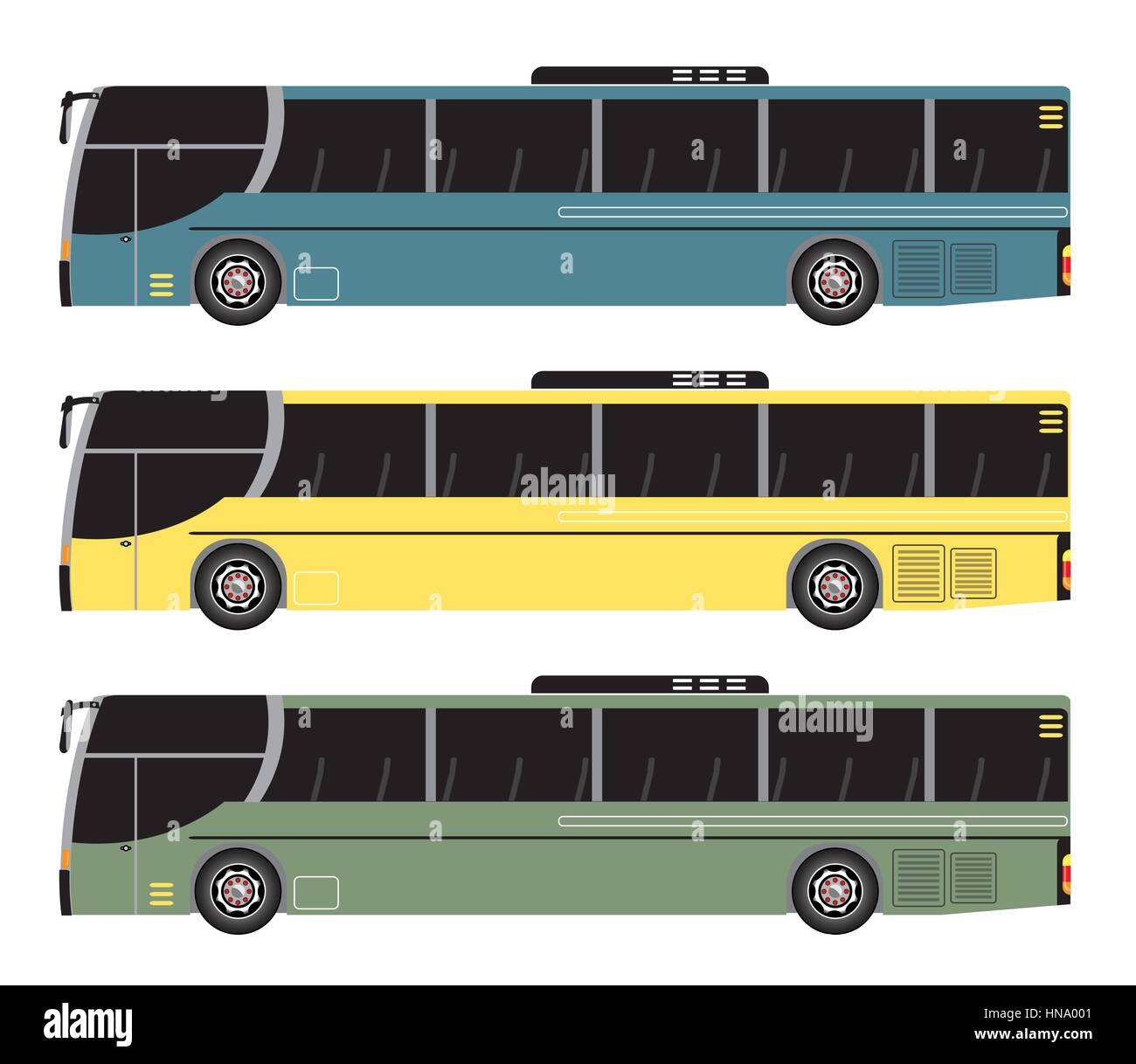 Set of City Bus vector isolated on white background Stock Vector Image ...