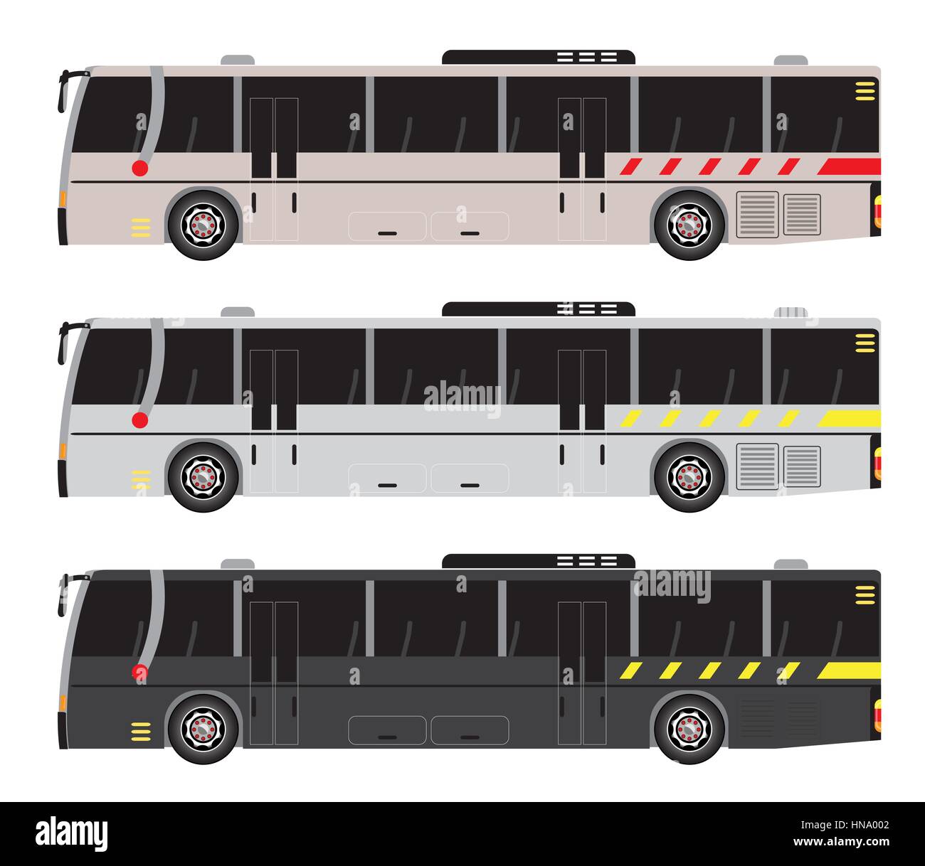 Set of City Bus vector isolated on white background Stock Vector Image ...