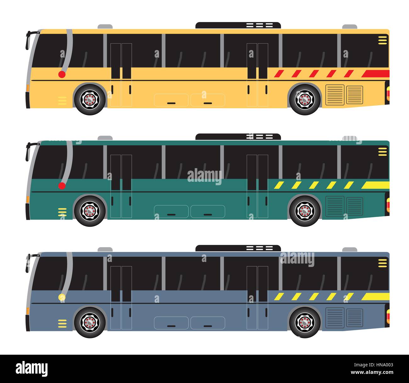 Set of City Bus vector isolated on white background Stock Vector Image ...