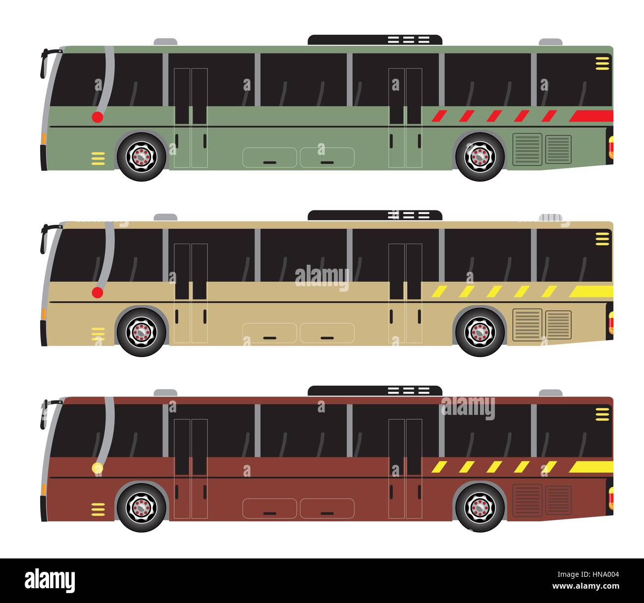 Set of City Bus vector isolated on white background Stock Vector Image ...