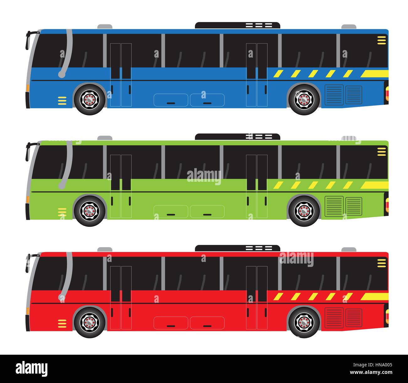 Set of City Bus vector isolated on white background Stock Vector Image ...