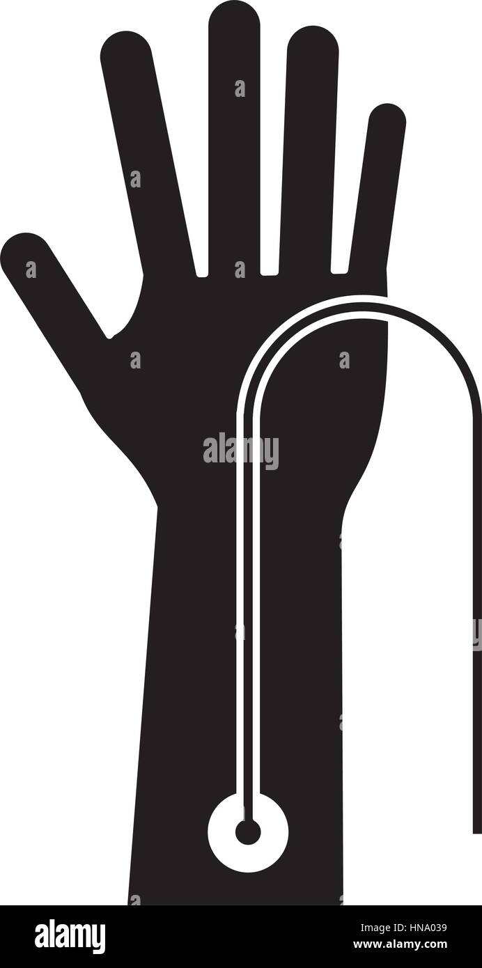 hand with intravenous dropper pictogram Stock Vector Image & Art - Alamy