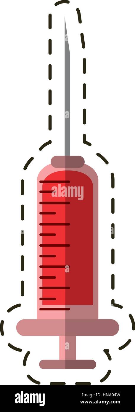 cartoon medical syringe blood element vector illustration eps 10 Stock ...