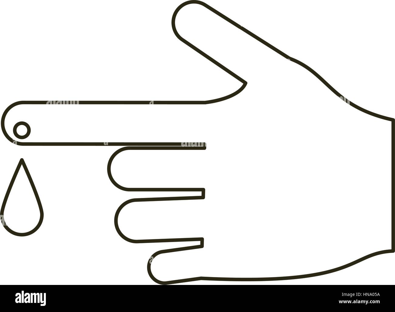 hand blood drop symbol thin line Stock Vector Image & Art - Alamy